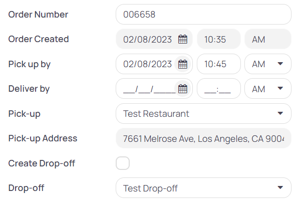 Creating Drop-off Addresses – Cartwheel