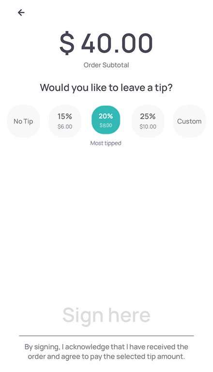 Manual Tip Entry and Signature for Toast Orders – Cartwheel