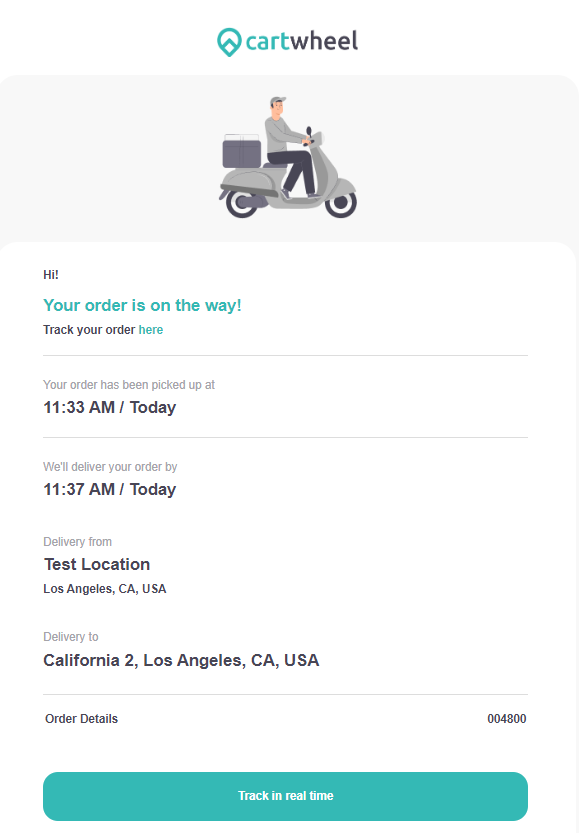Customer Notifications and Order Tracking Page – Cartwheel