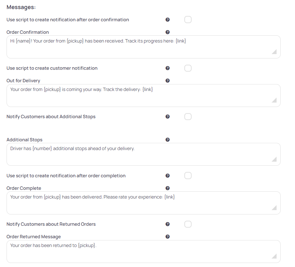 Customer Notifications and Order Tracking Page – Cartwheel