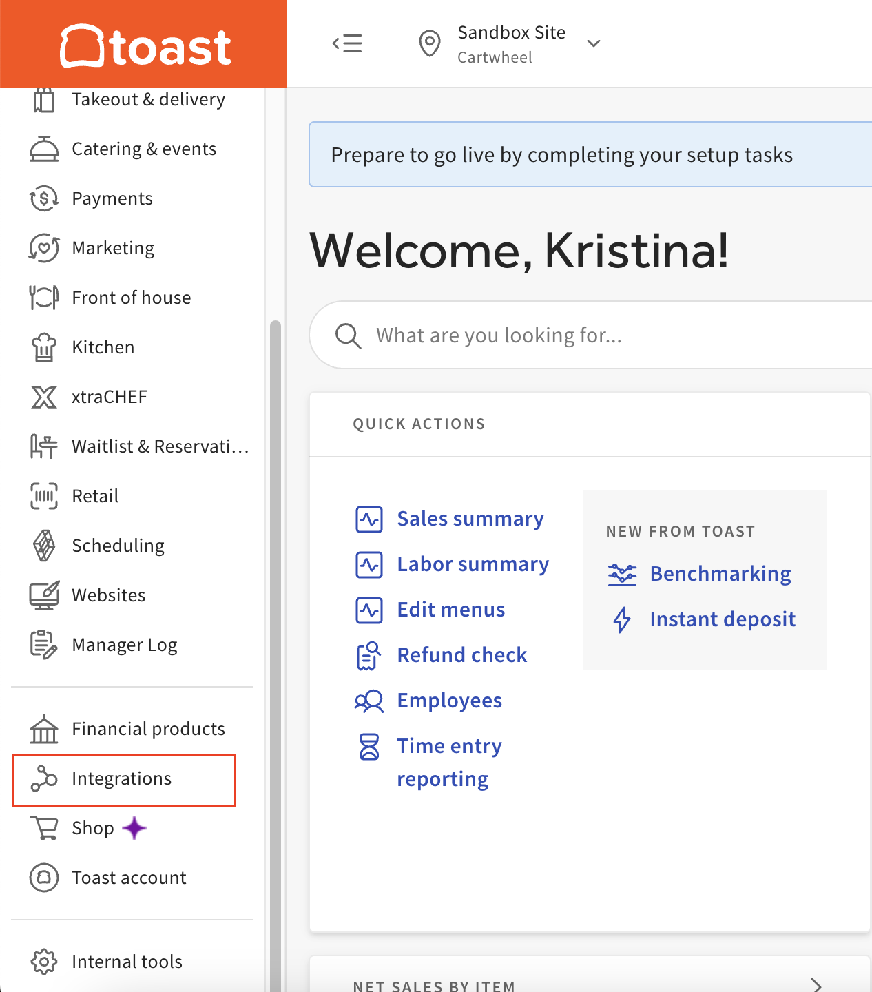 Toast Integration and 3rd Party Delivery Model – Cartwheel