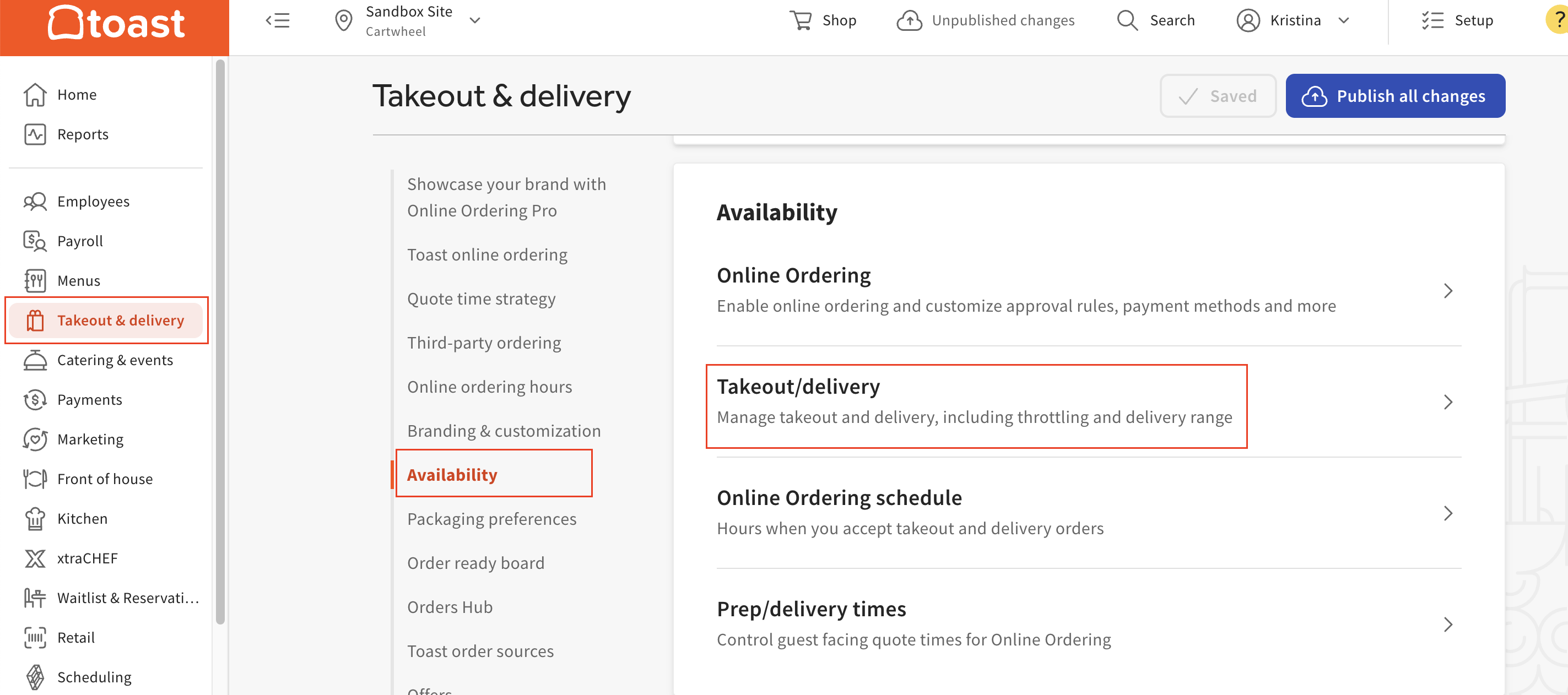 Toast Integration and Hybrid Delivery Model – Cartwheel