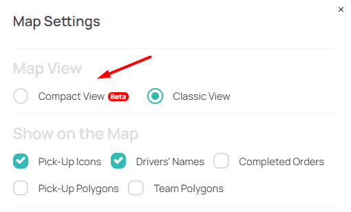 Compact View for Dispatcher Map (Beta Version) – Cartwheel
