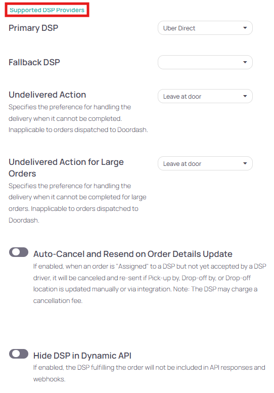 Hybrid Delivery Settings – Cartwheel
