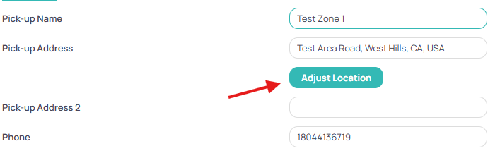 Adjusting Pick-up Location Map Point – Cartwheel